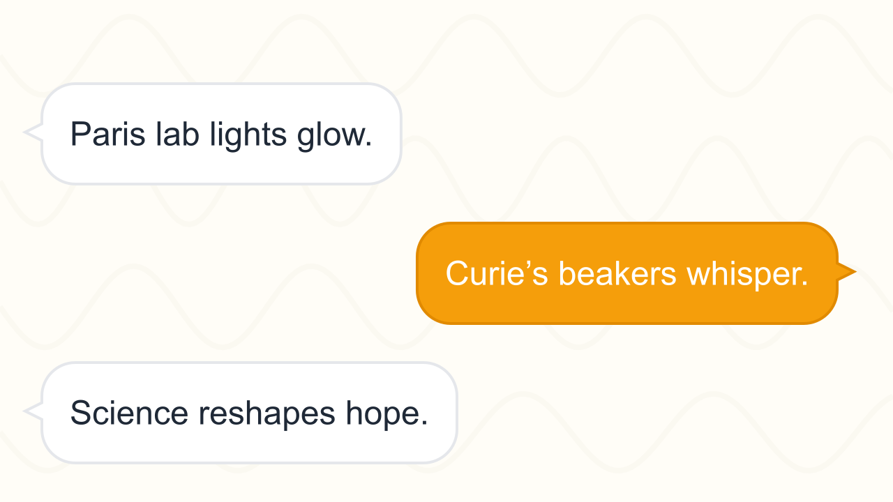 Marie Curie: Science in Motion Reading Exercise - Catsentence