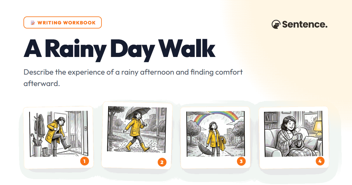 A Rainy Day Walk - English Writing Practice